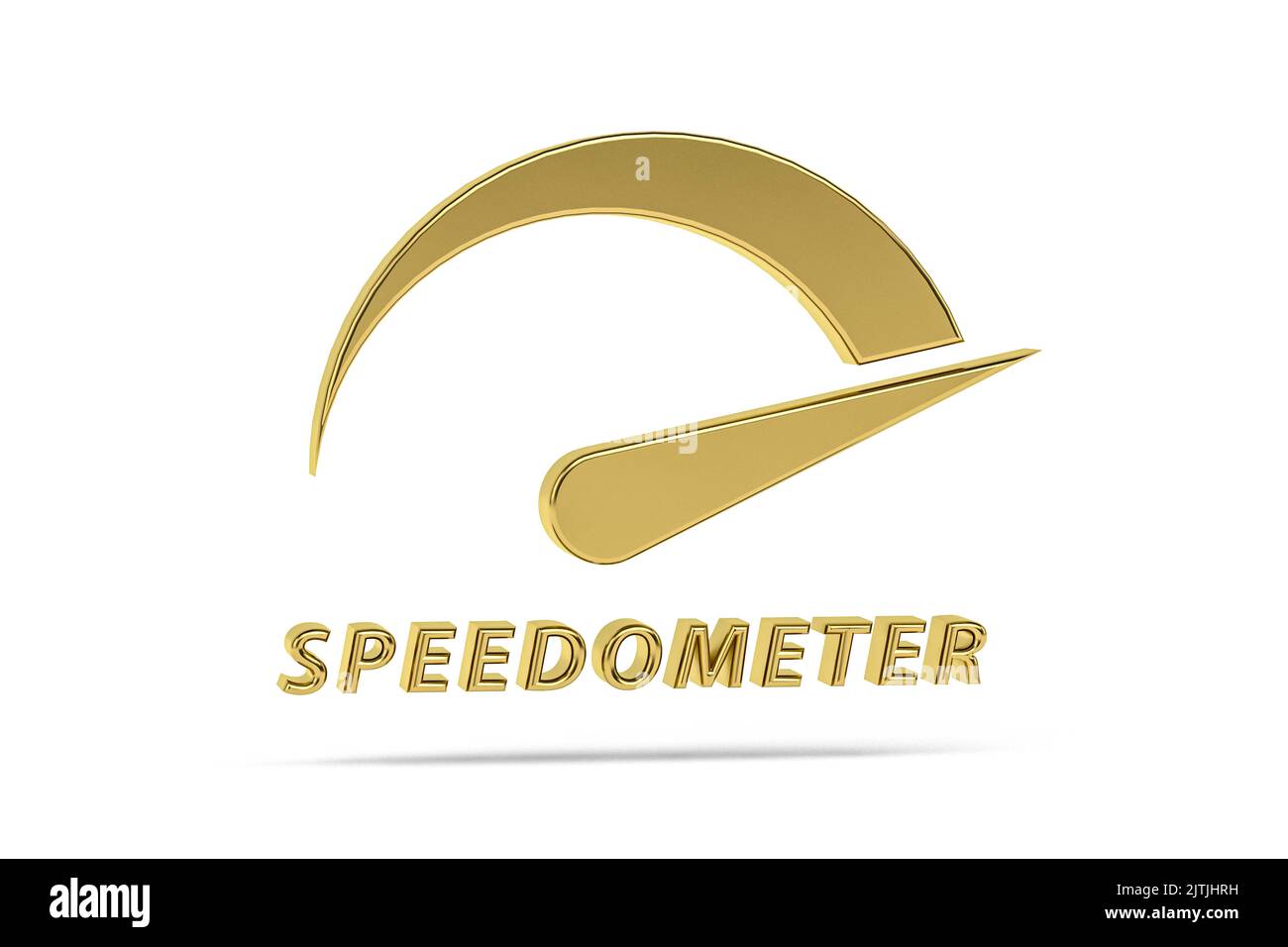 Golden 3d speedometer icon isolated on white background - 3d render ...