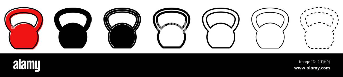 Kettlebell icon. Set of different icons of kettlebell. Vector ...
