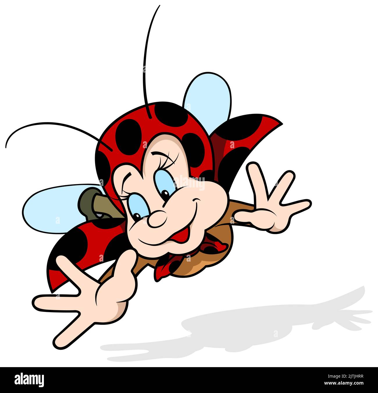 Ladybug with Blue Eyes Flying in the Air Stock Vector Image & Art - Alamy