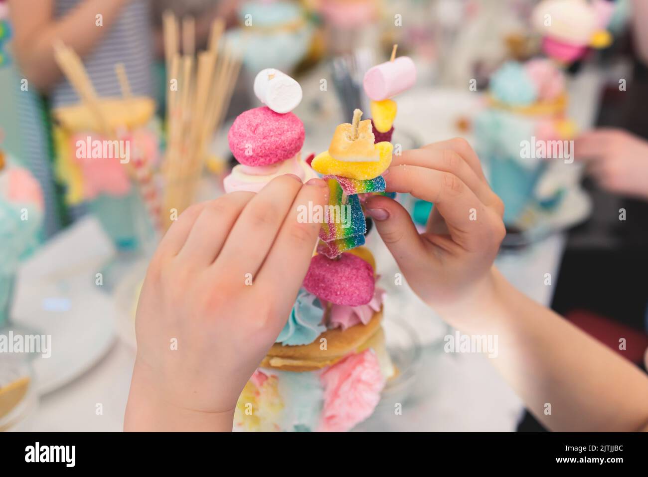 Over shake and freak shake, process of cooking extreme colorful ...