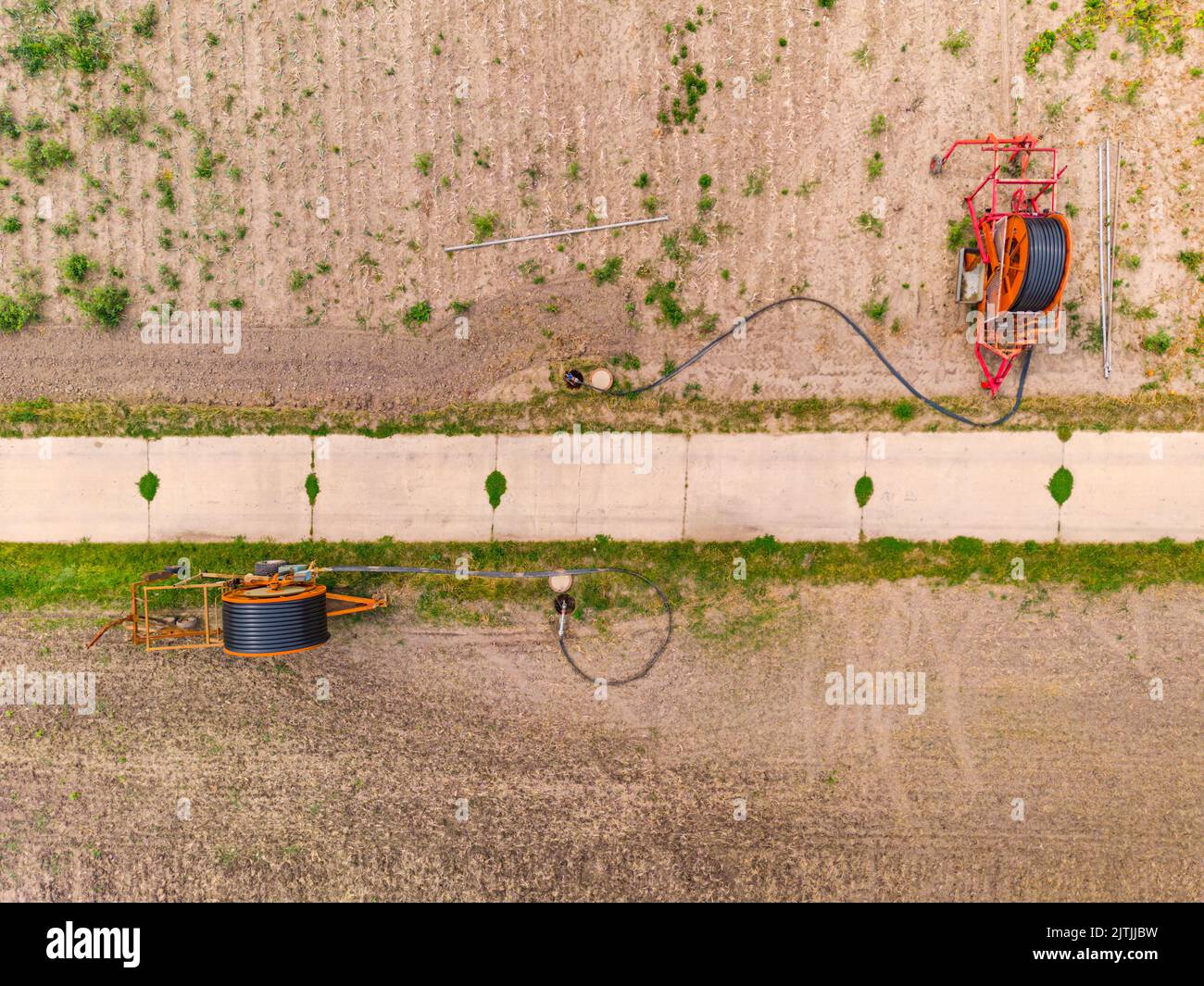 Irrigation system with irrigation cart and water shaft for agricultural ...