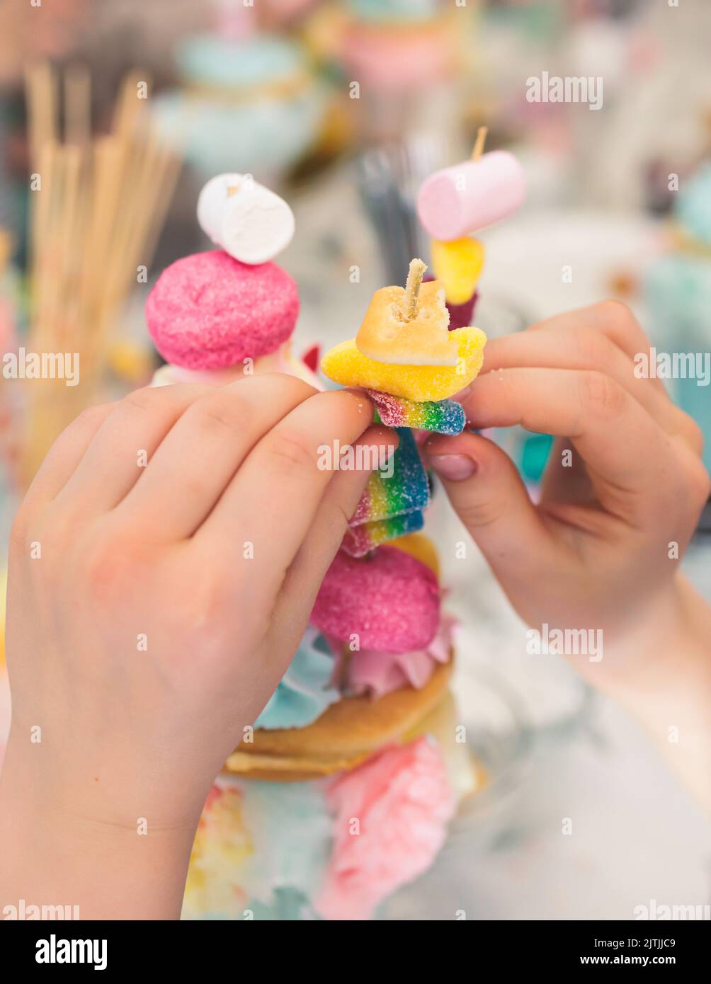 Over shake and freak shake, process of cooking extreme colorful ...