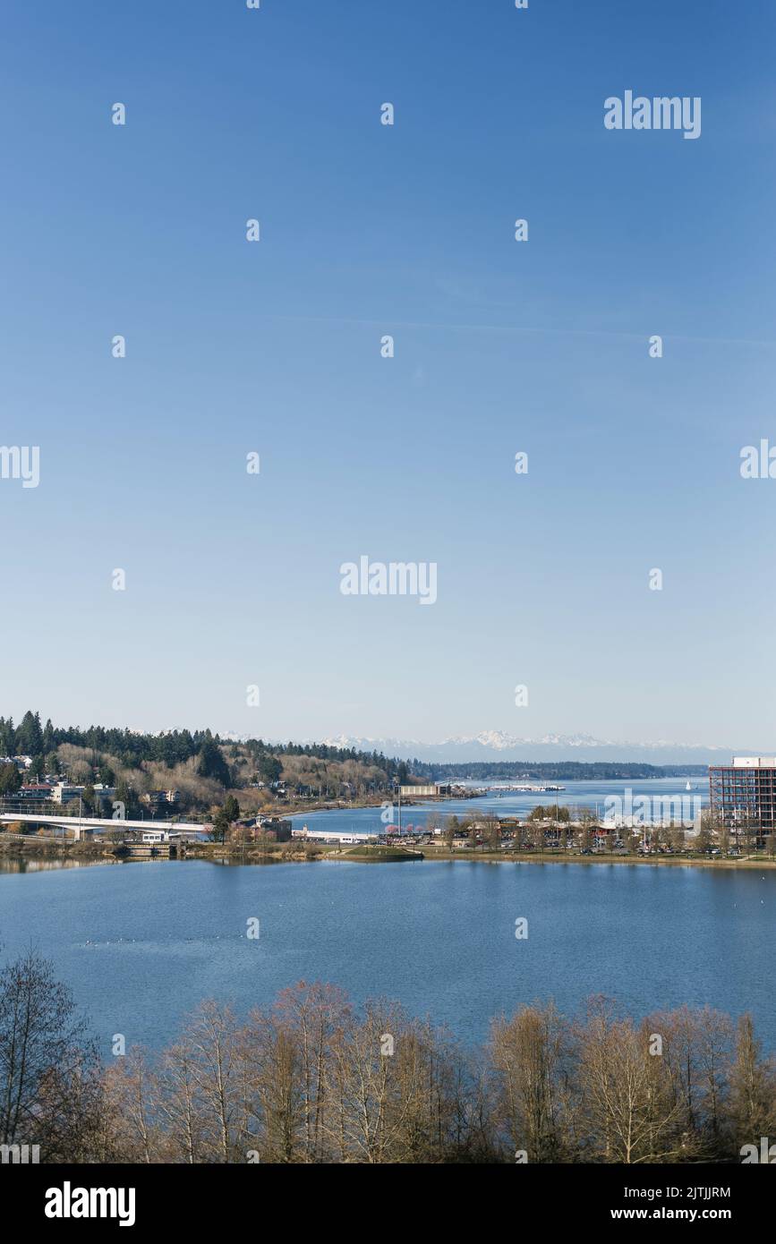 Landscape at the Puget Sound in Olympia, the Capital City of Washington ...