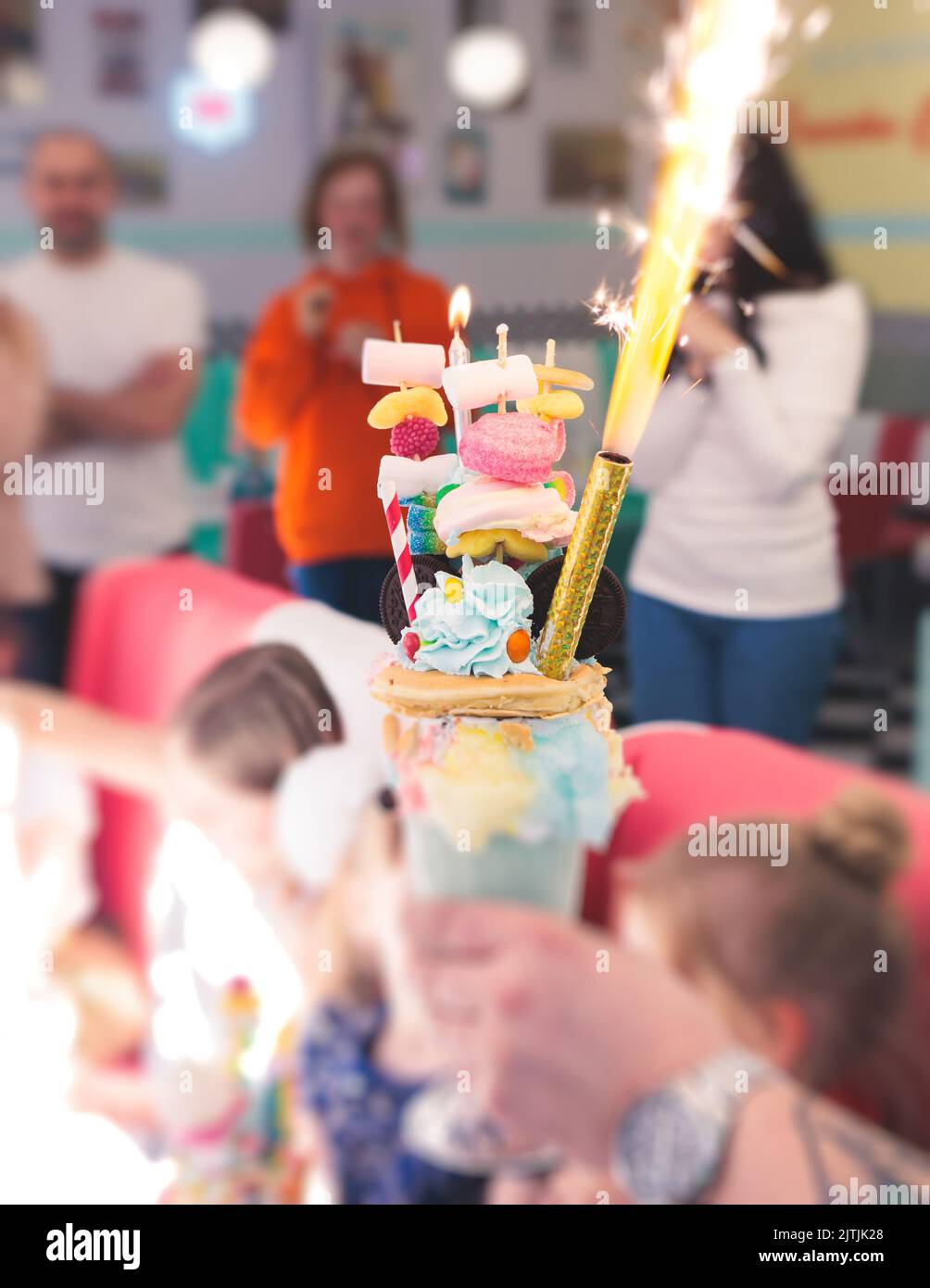 Over shake and freak shake, process of cooking extreme colorful ...