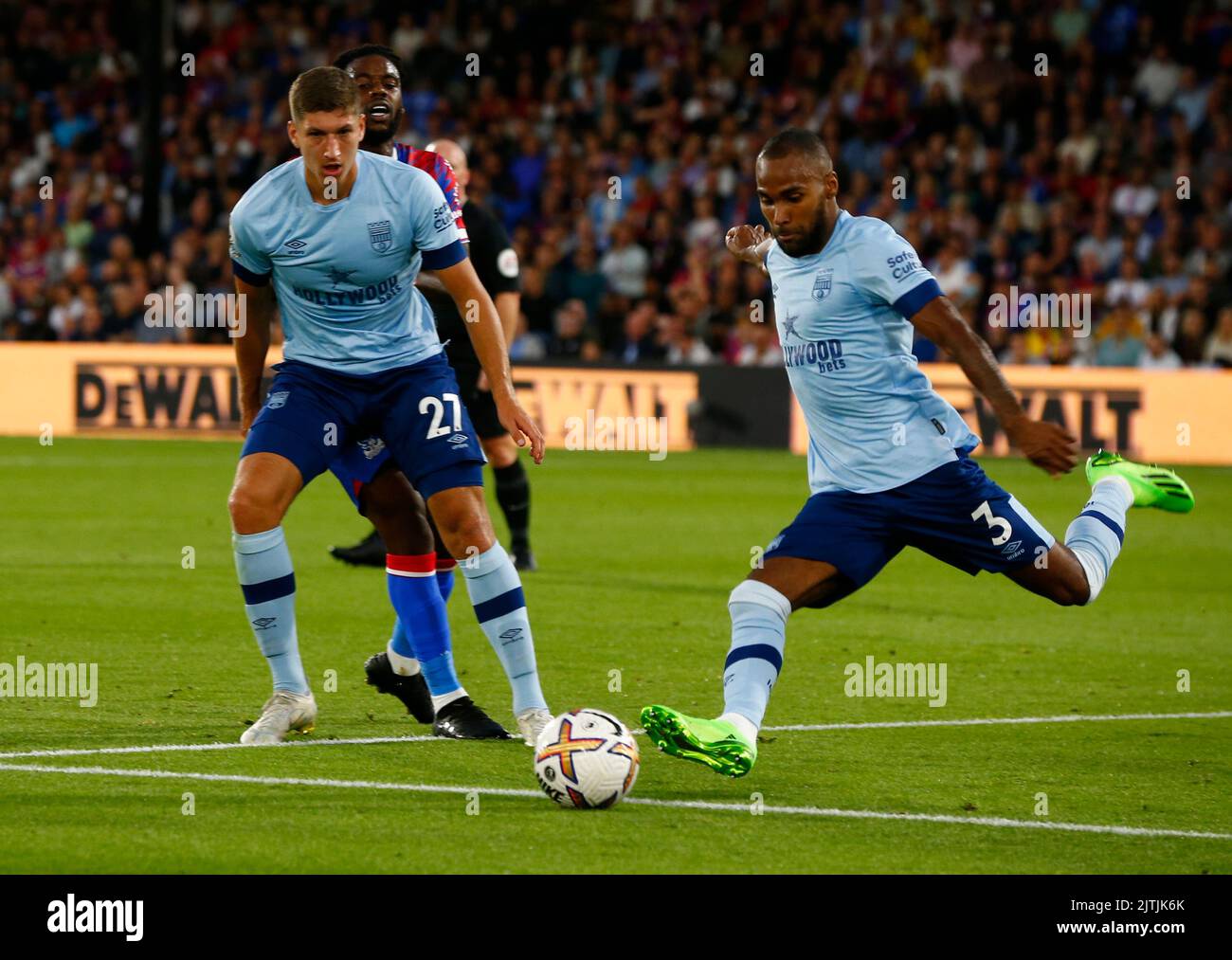 London ENGLAND - AUGUST 30 :L-R Vitaly Janelt of Brentford and Rico ...