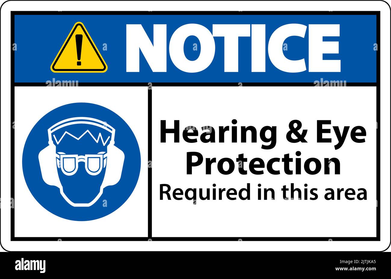 Hearing and Eye Protection Sign On White Background Stock Vector Image ...
