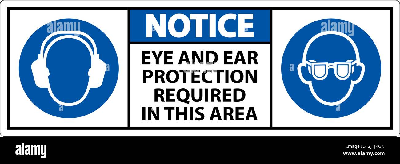 Mandatory safety sign for ear and eye protection hi-res stock ...