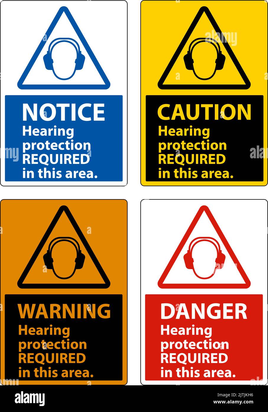 Hearing protection required sign Stock Vector Images - Alamy