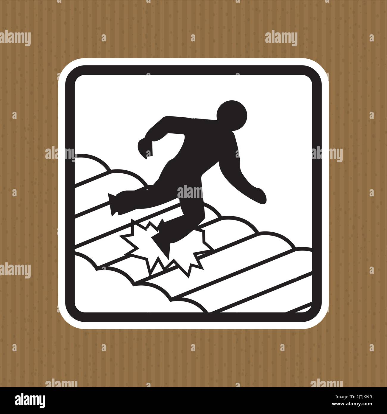 Warning Fragile Roof Sign On White Background Stock Vector Image & Art ...