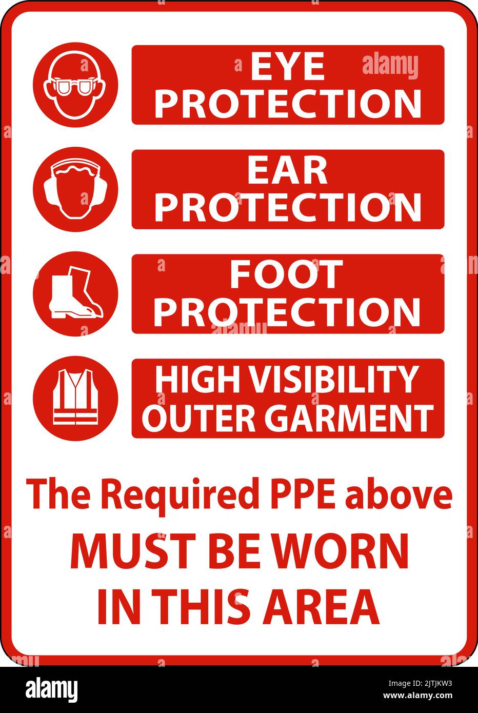 PPE Must Be Worn In This Area Sign Stock Vector Image & Art - Alamy