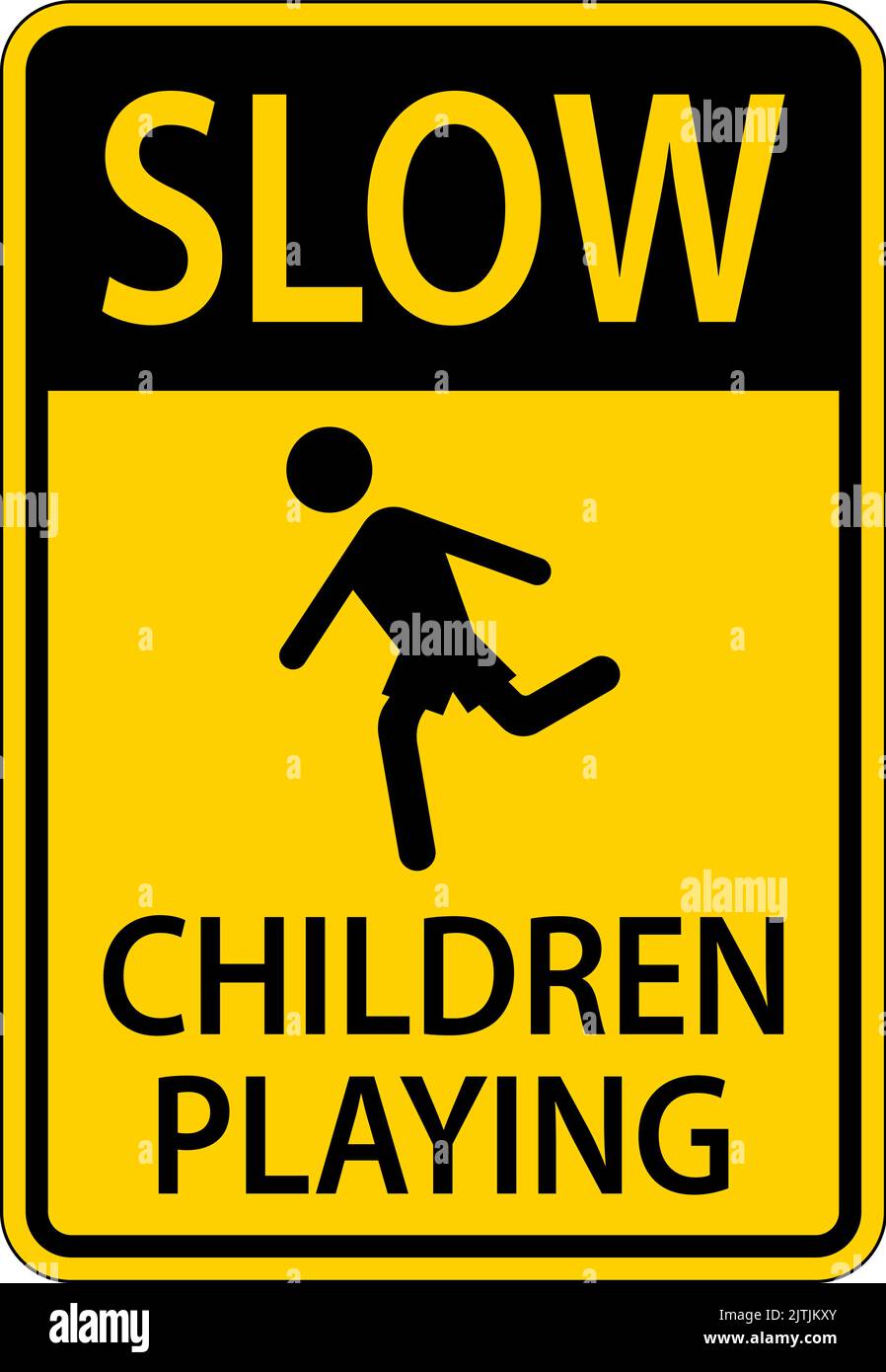 Slow Children Playing Sign On White Background Stock Vector Image & Art ...
