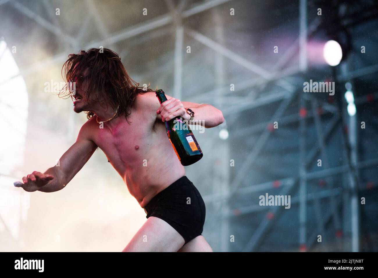 French-American musician Marc Rebillet performs during the Touquet ...