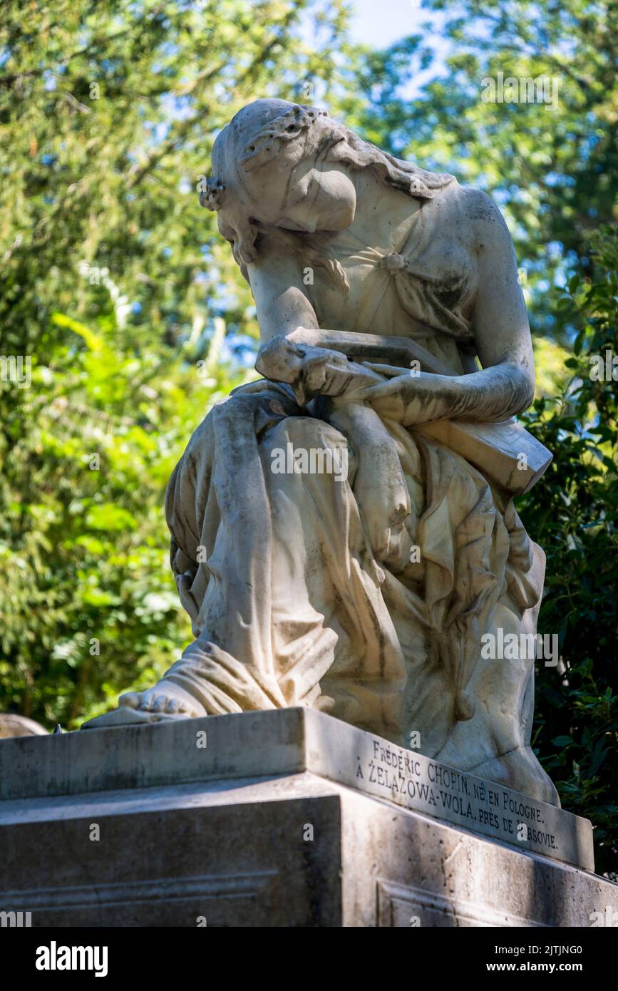 Monument to Frederic Chopin, Pere Lachaise Cemetery, Paris, France ...
