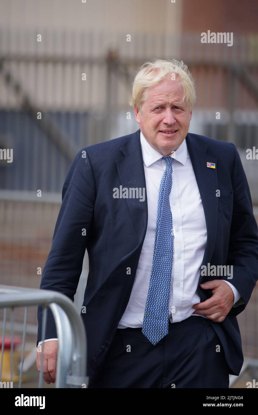 Prime Minister Boris Johnson arrives for a visit to BAE systems in ...
