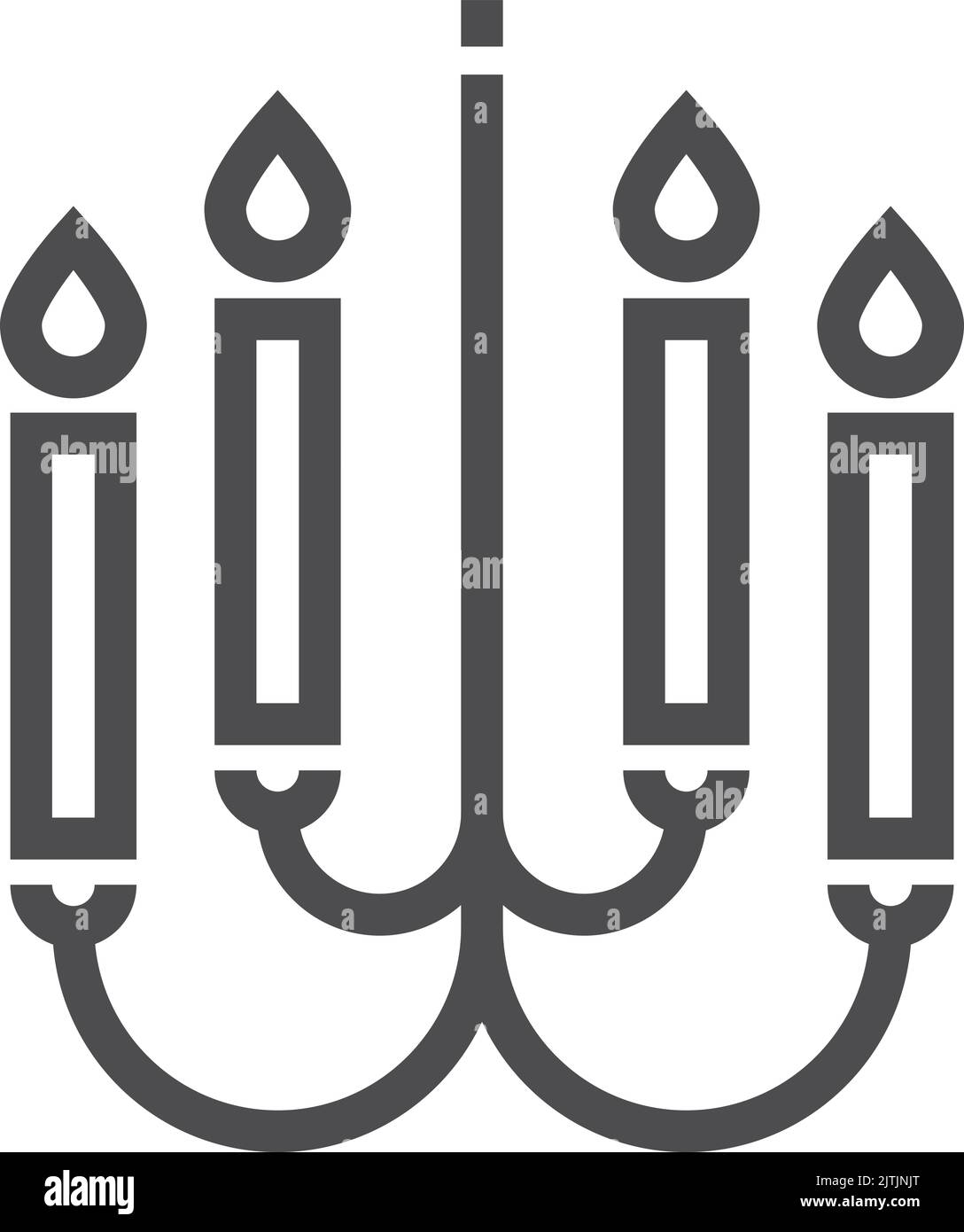 Chandelier icon. Candlestick vintage light line symbol Stock Vector ...