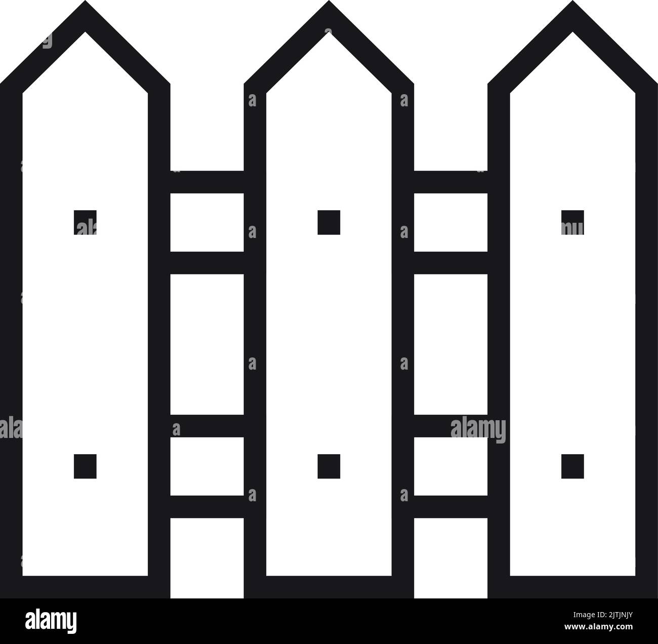 Fence icon. Farm wooden barrier line symbol Stock Vector Image & Art ...