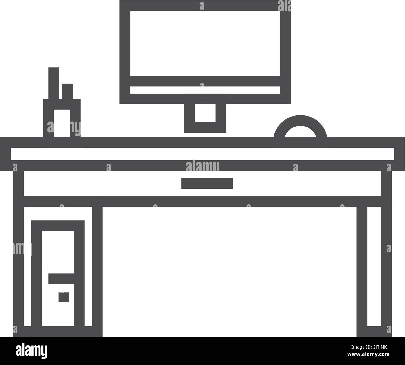 Work desk icon. Remote workplace. Home furniture Stock Vector Image ...