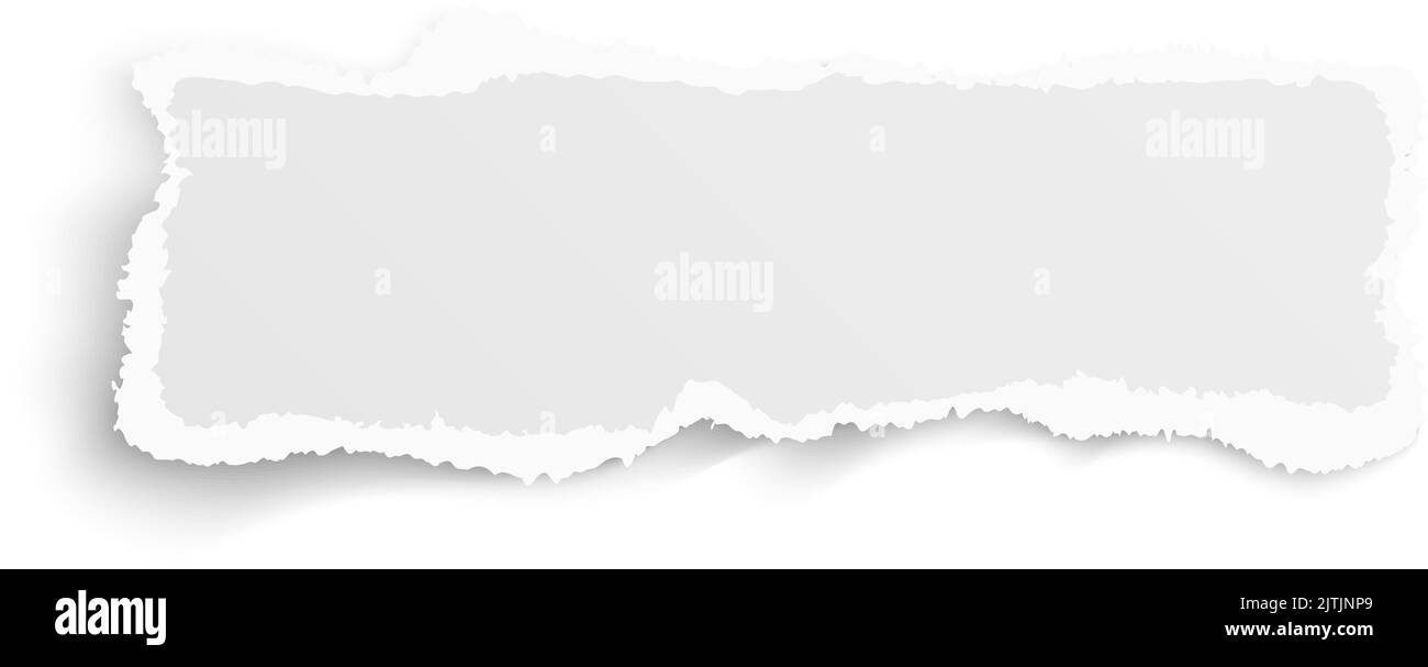 Torn paper strip mockup. Realistic ripped edge Stock Vector Image & Art ...