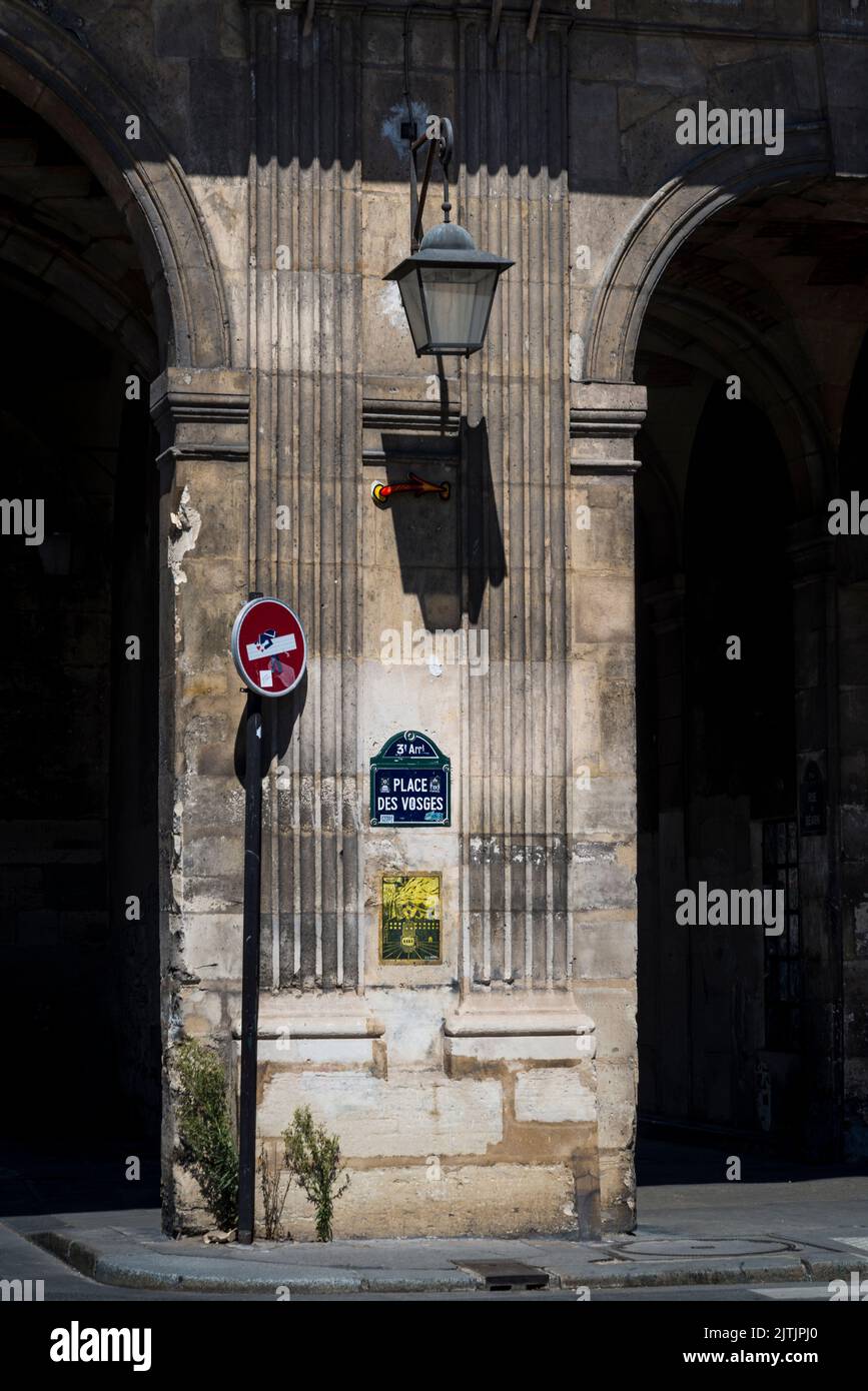 Place des Vosges, the oldest planned square in Paris, built in the 17th ...