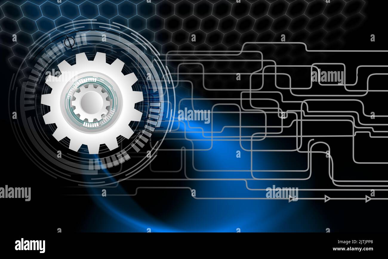 Vector illustration circuit board binary background. Hi-tech digital ...