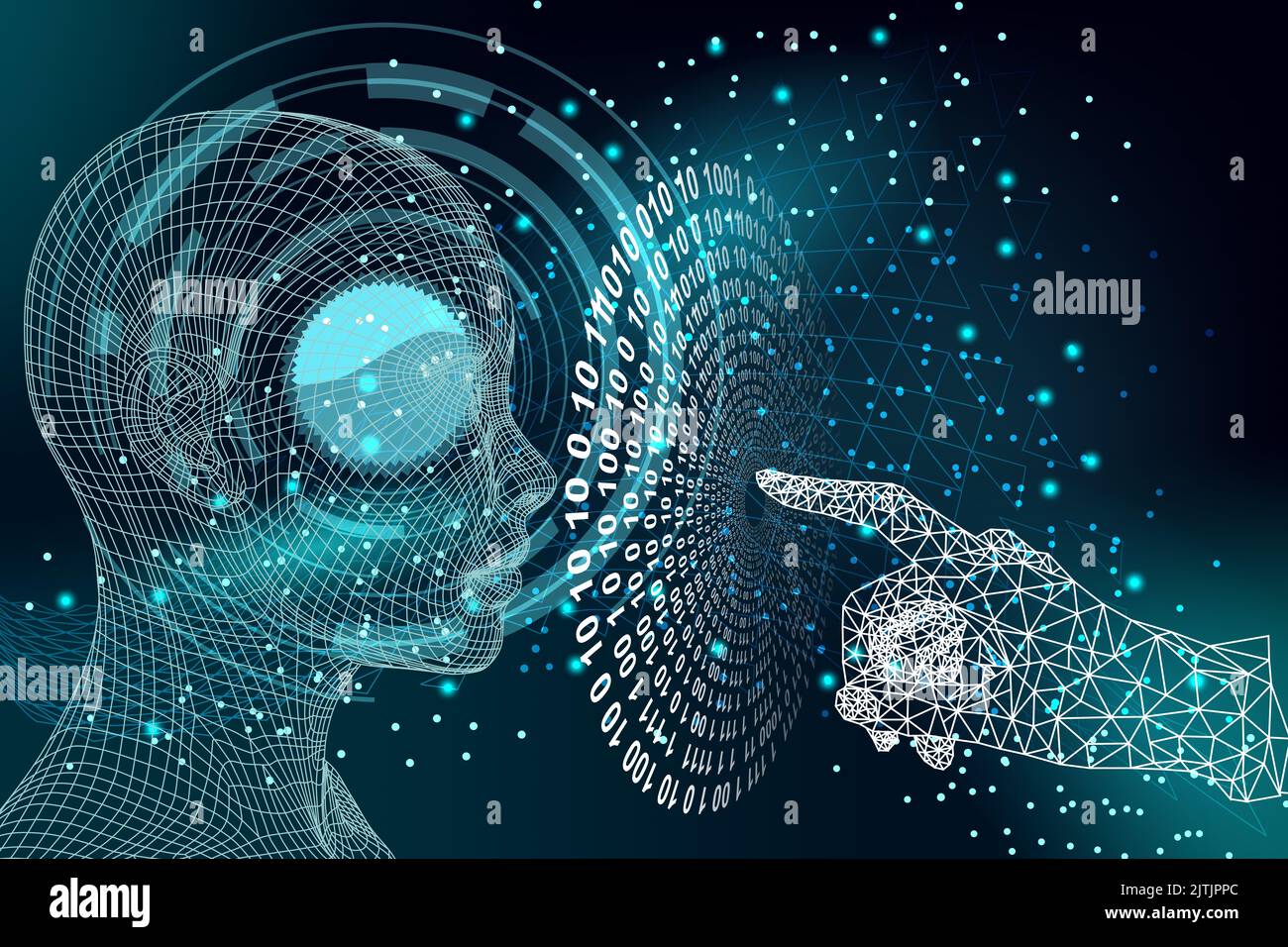 Binary industrial global business mind background. integration. binary technology banner ...