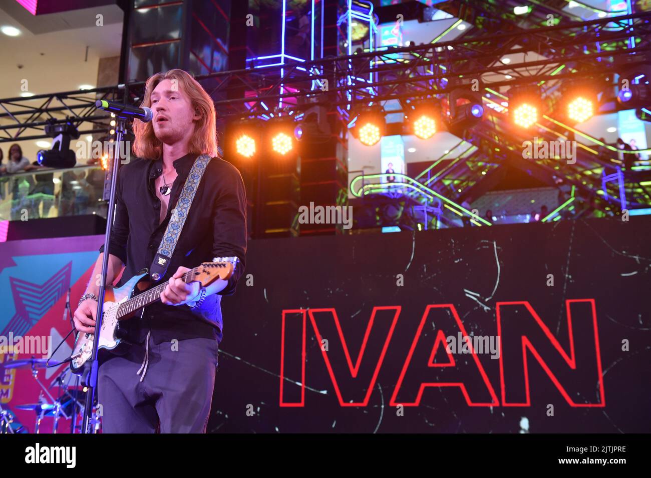 Moscow. The singer of IVAN (Alexander Ivanov) during performance at the ...