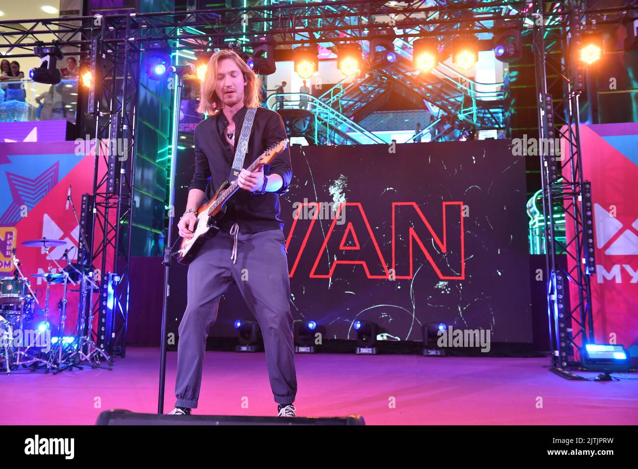 Moscow. The singer of IVAN (Alexander Ivanov) during performance at the ...