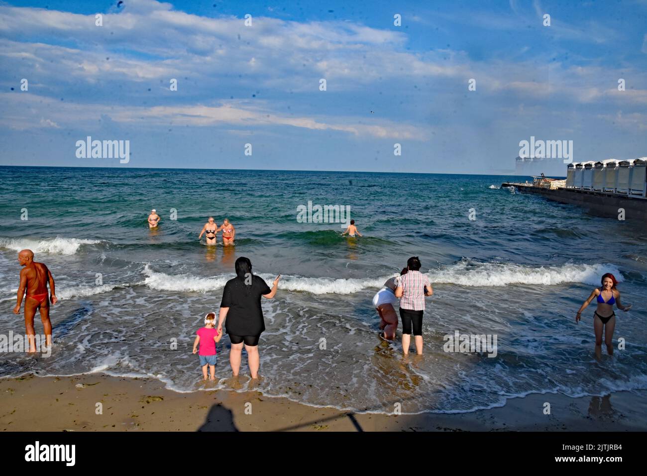 Odessa, Ukraine. 10th Aug, 2022. People go swimming in Odessa, Ukraine ...