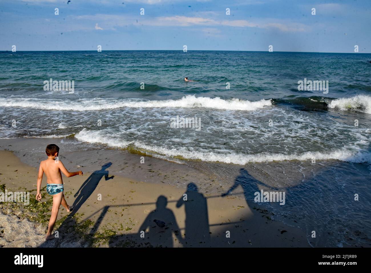 Odessa, Ukraine. 10th Aug, 2022. People go swimming in Odessa, Ukraine ...