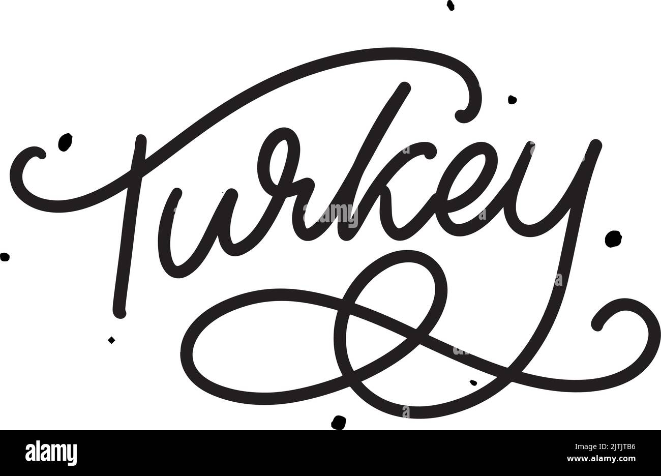 Turkey Lettering. Handwritten name of the country. Vector design ...