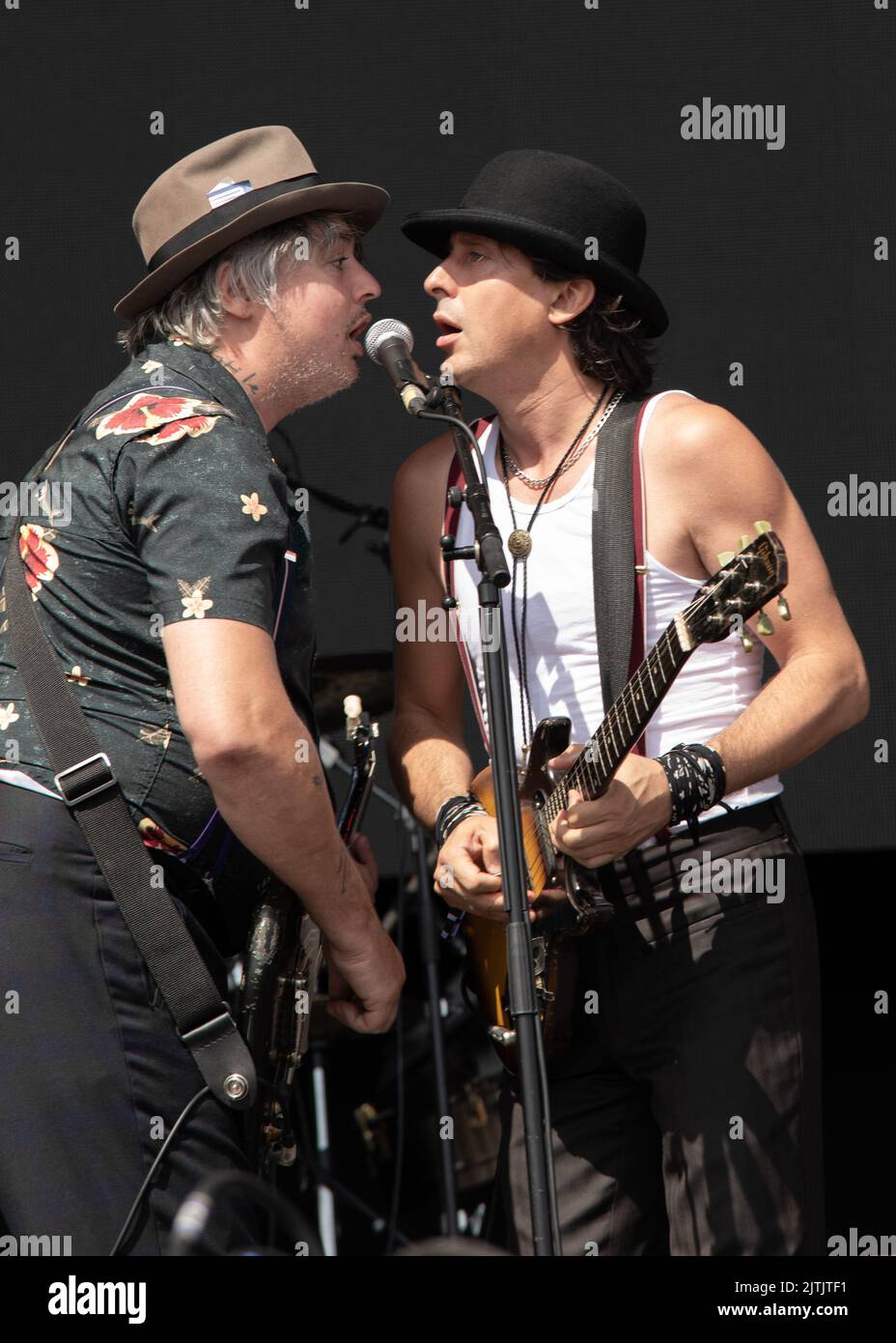 Pete Doherty and Carl Barat live on stage at Victorious Festival 2022 ...
