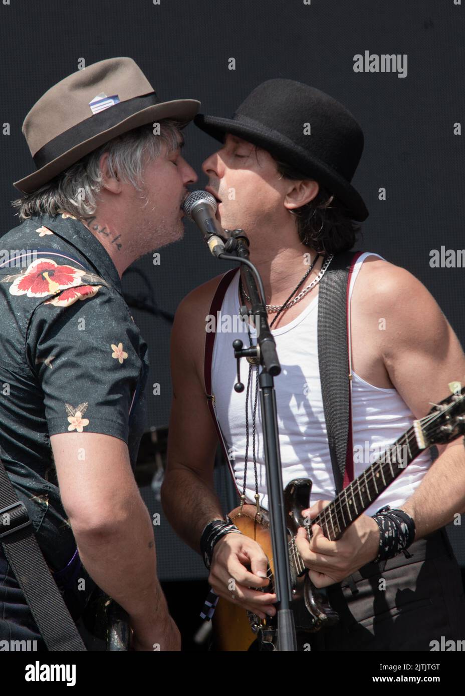 Pete Doherty and Carl Barat live on stage at Victorious Festival 2022 ...