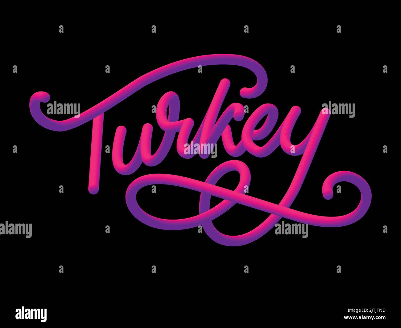 Turkey Lettering. Handwritten name of the country. Vector design ...