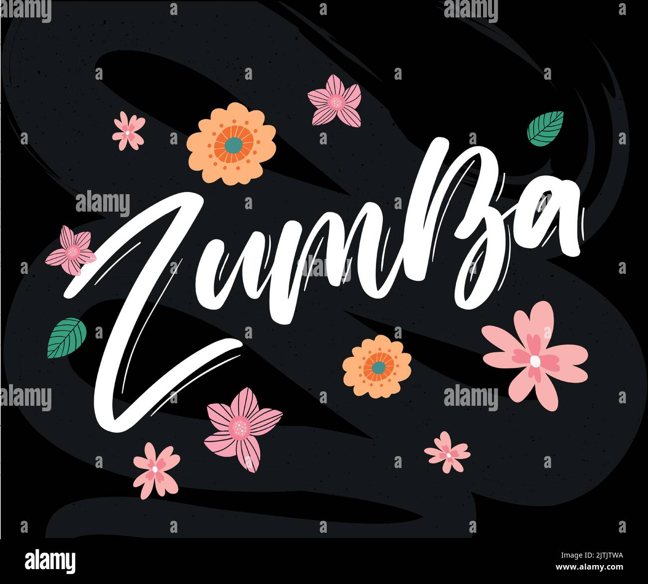 Zumba dance studio text. Calligraphy word banner design. Aerobic ...