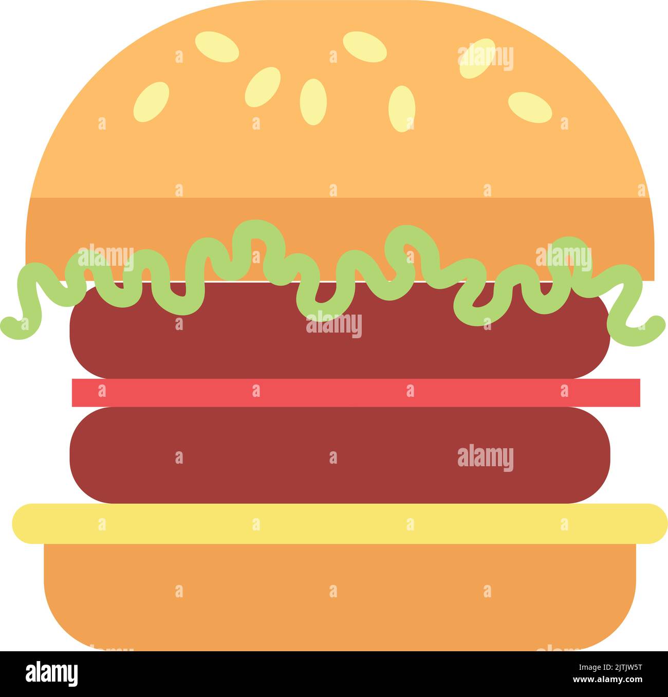 Burger color icon. Flat fast food symbol Stock Vector Image & Art - Alamy