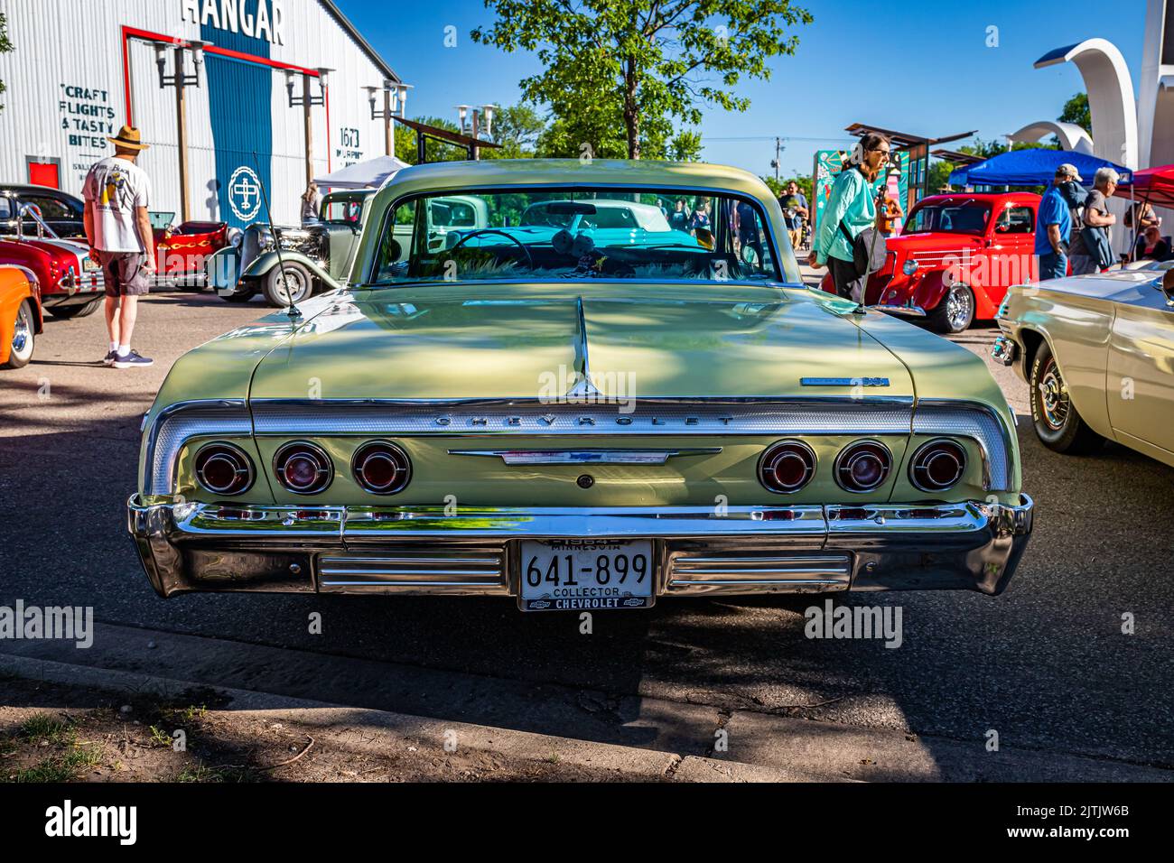 Falcon Heights, MN - June 17, 2022: High perspective rear view of a ...