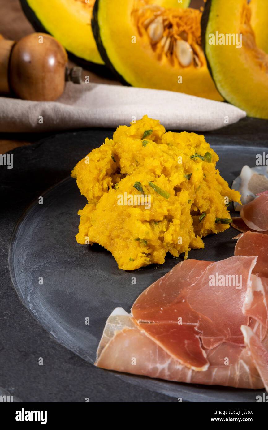 Parma ham (jamon) traditional Italian meat specialties Stock Photo - Alamy