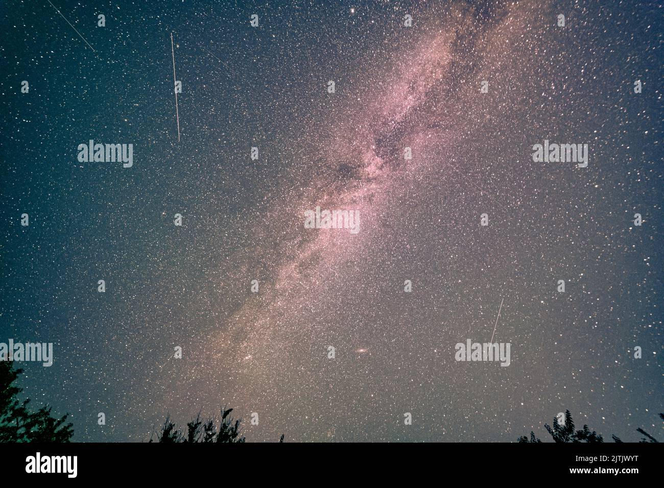 Milky Way and Stars Moving Across the Night Sky Stock Photo - Alamy