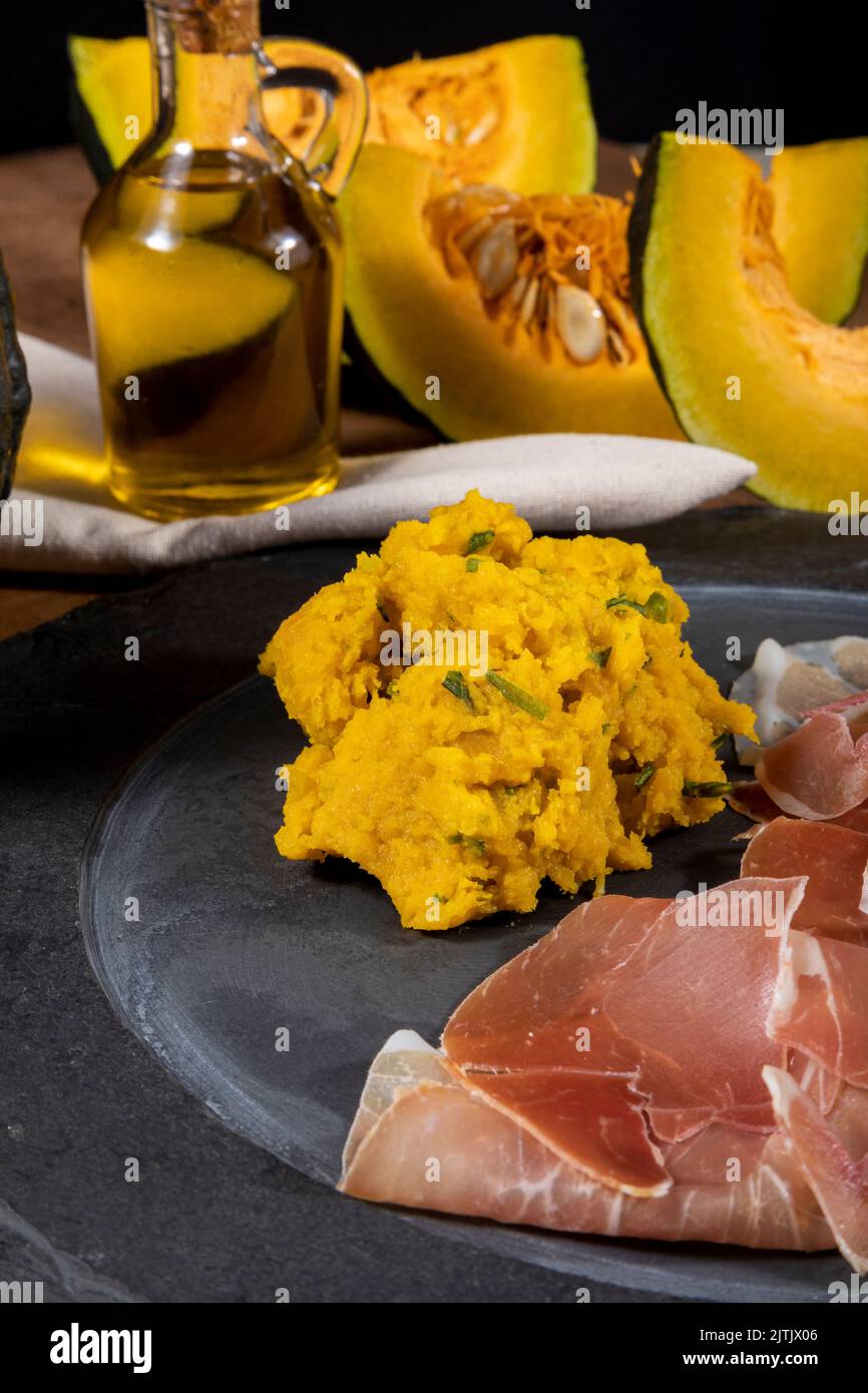 Parma ham (jamon) traditional Italian meat specialties Stock Photo - Alamy