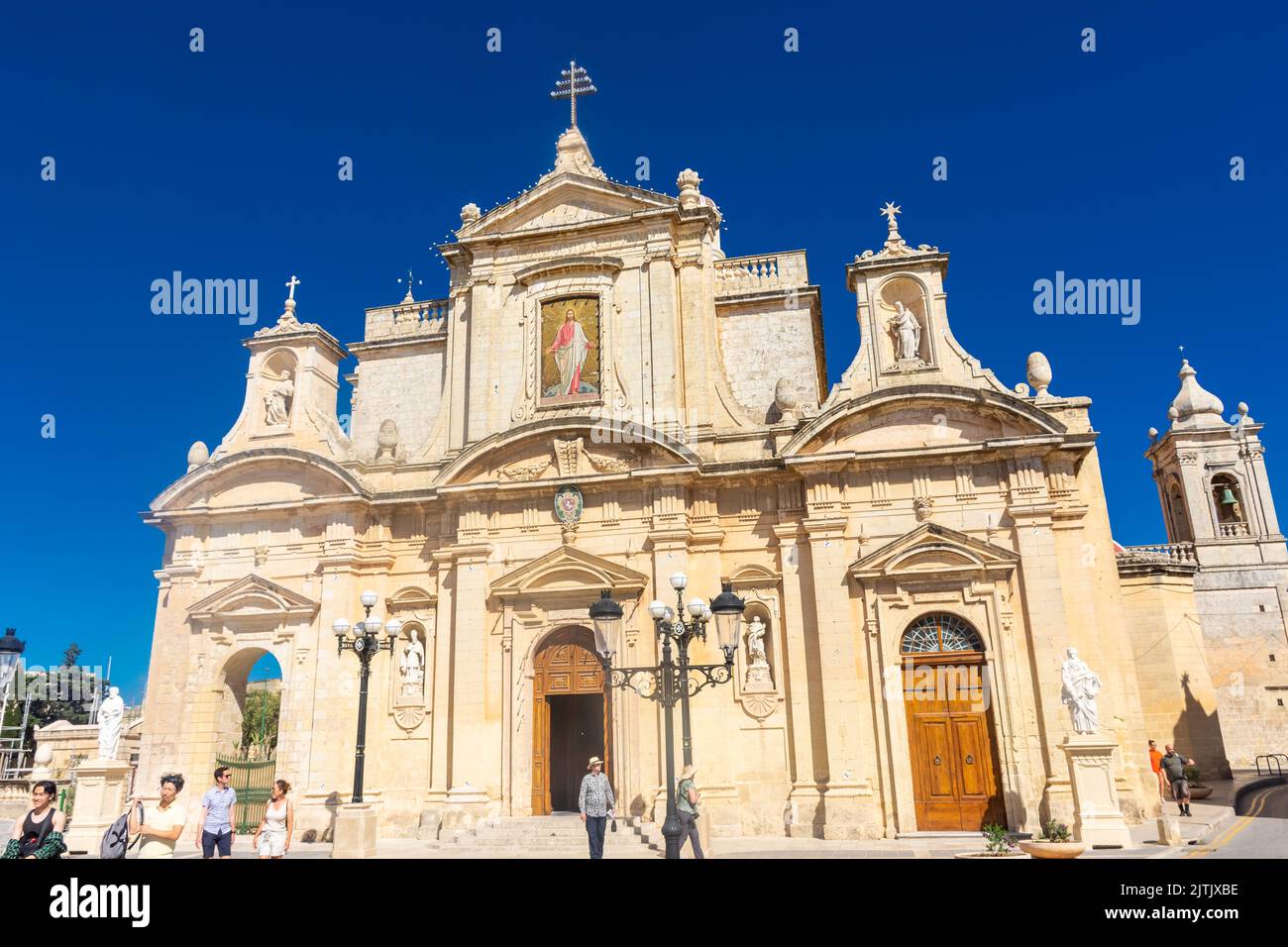 Rabat, Malta, 21 May 2022: Baroque facade of Rabat Cathedral Stock ...