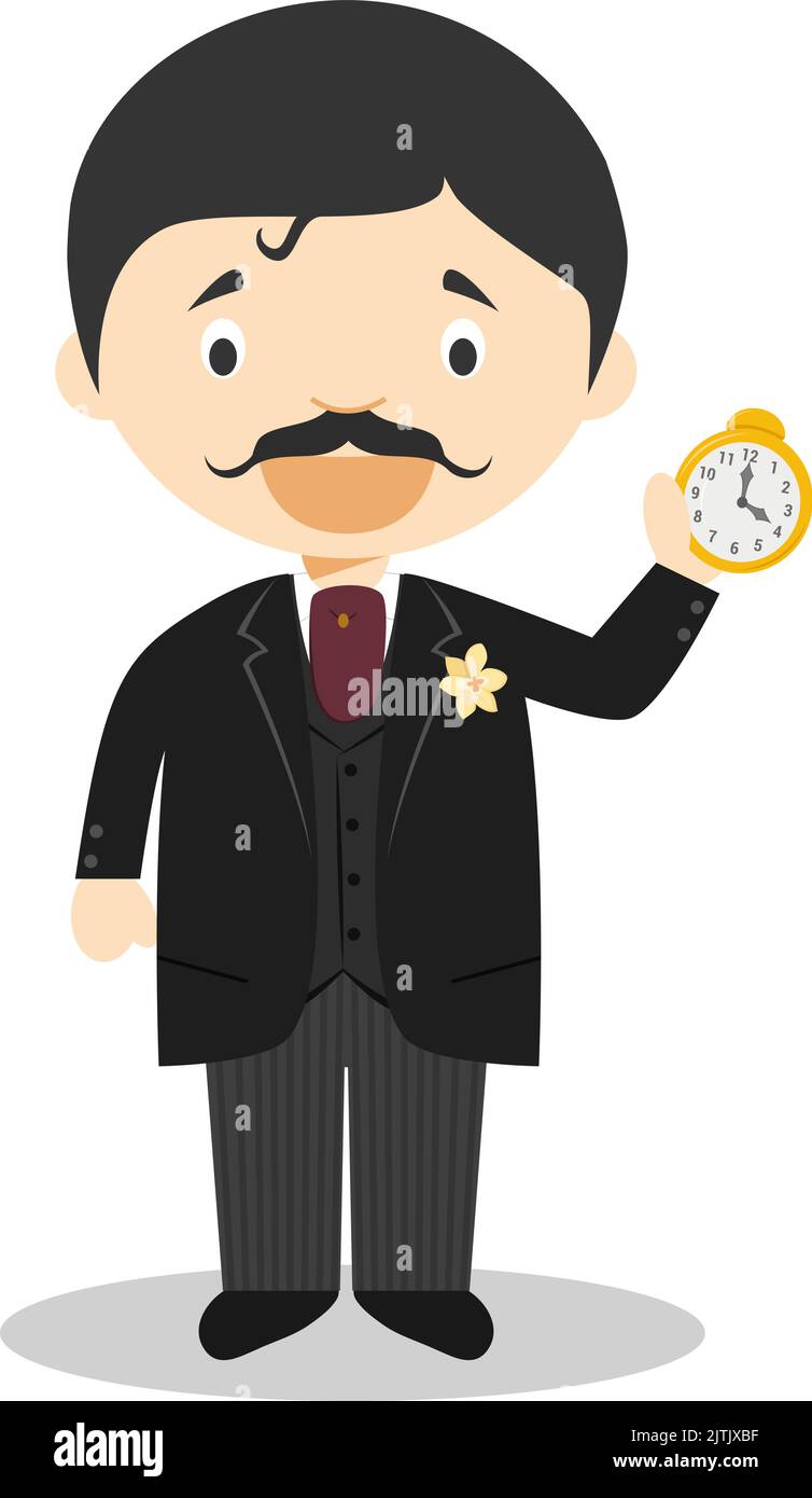 Marcel Proust cartoon character. Vector Illustration. Kids History ...