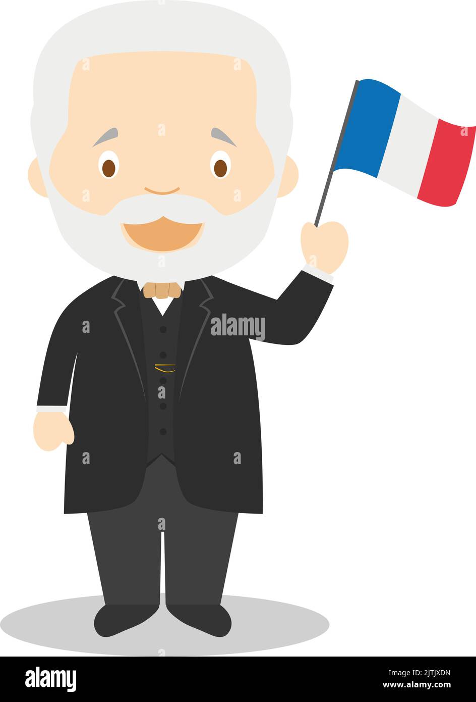 Victor Hugo cartoon character. Vector Illustration. Kids History ...