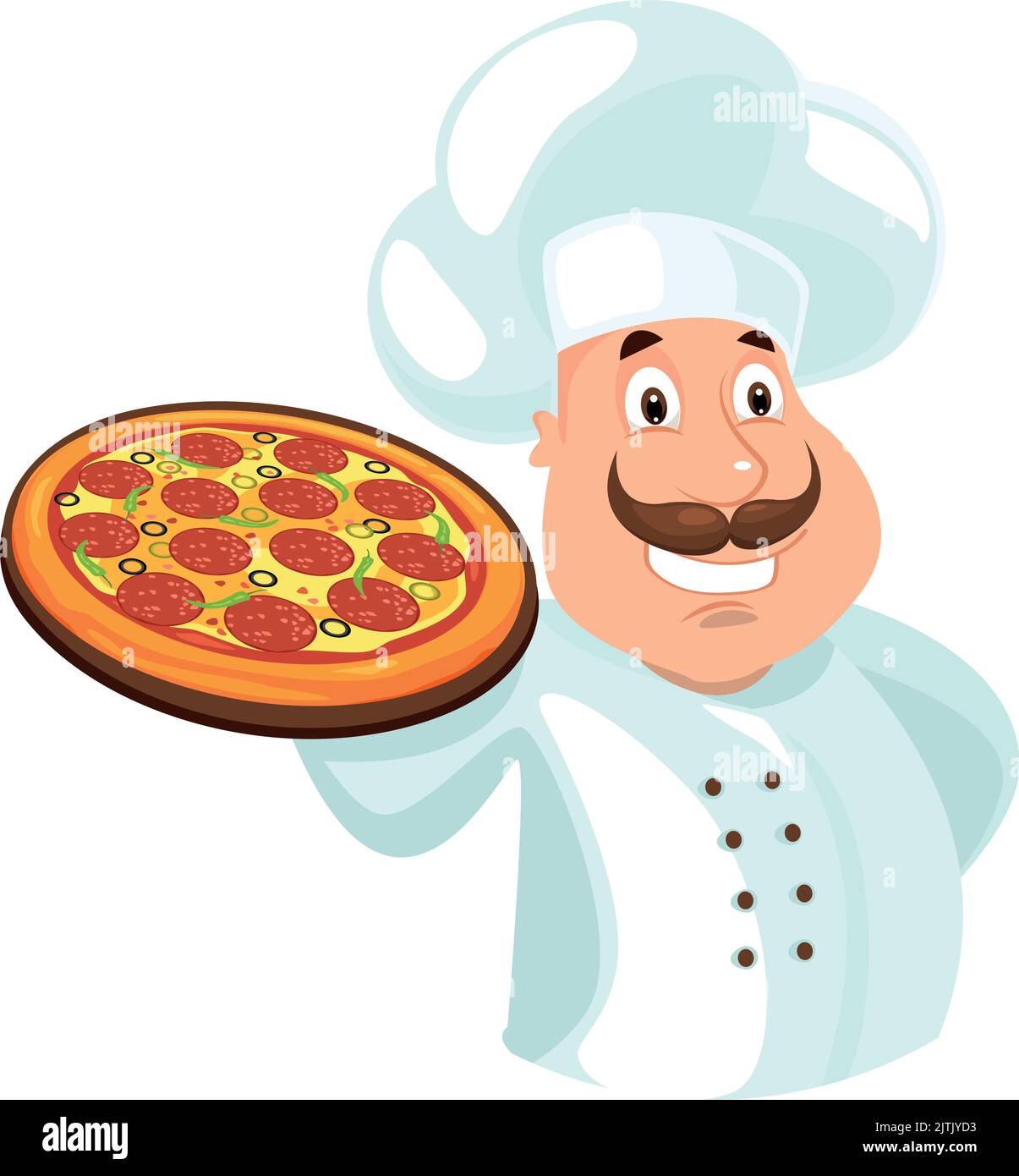 Pizza chef logo. Funny mascot for italian restaurant Stock Vector Image ...