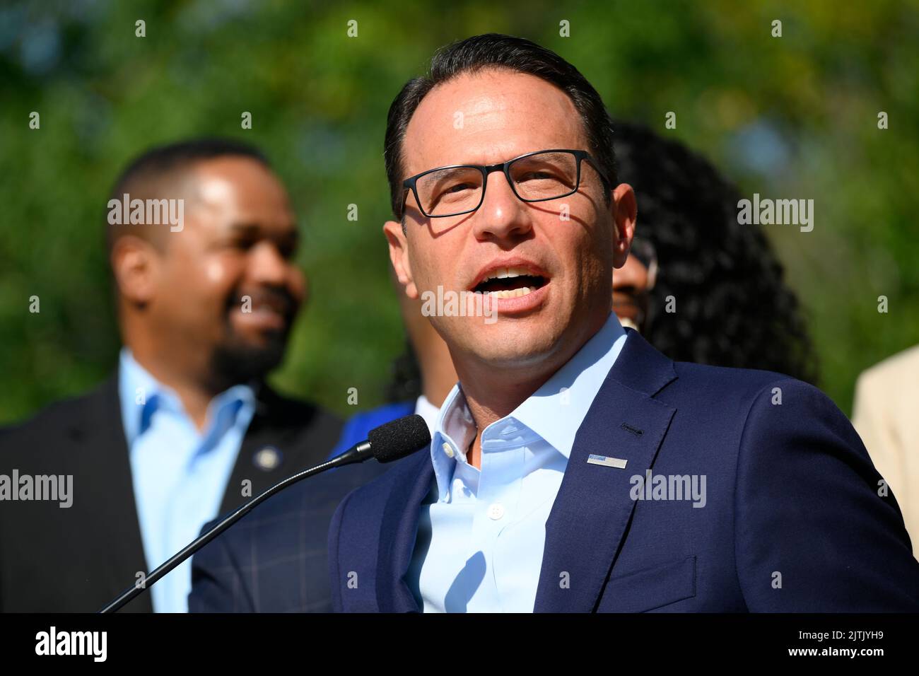 Philadelphia, United States. 31st Aug, 2022. Josh Shapiro, Austin Davis ...