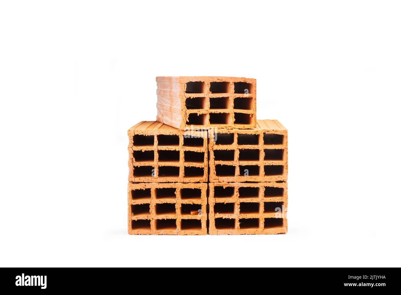 Five ceramic bricks on a white background with copy space Stock Photo - Alamy