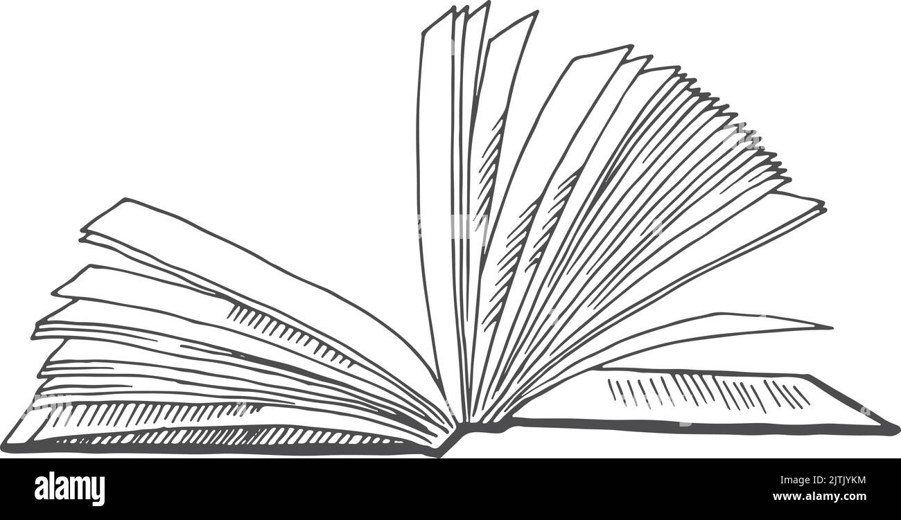 Open book engraving hand Stock Vector Images - Alamy