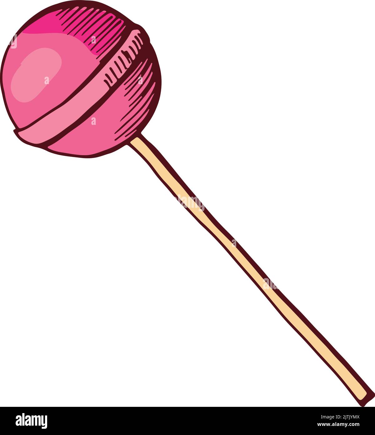 Pink lollipop sketch. Hand drawn hard candy Stock Vector Image & Art ...