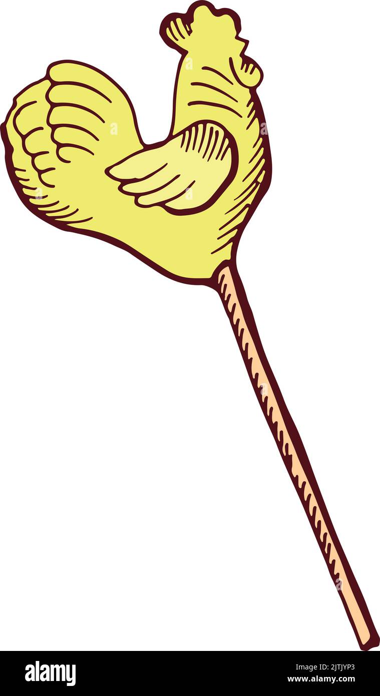 Rooster lollipop doodle. Funny shape candy stick Stock Vector Image ...