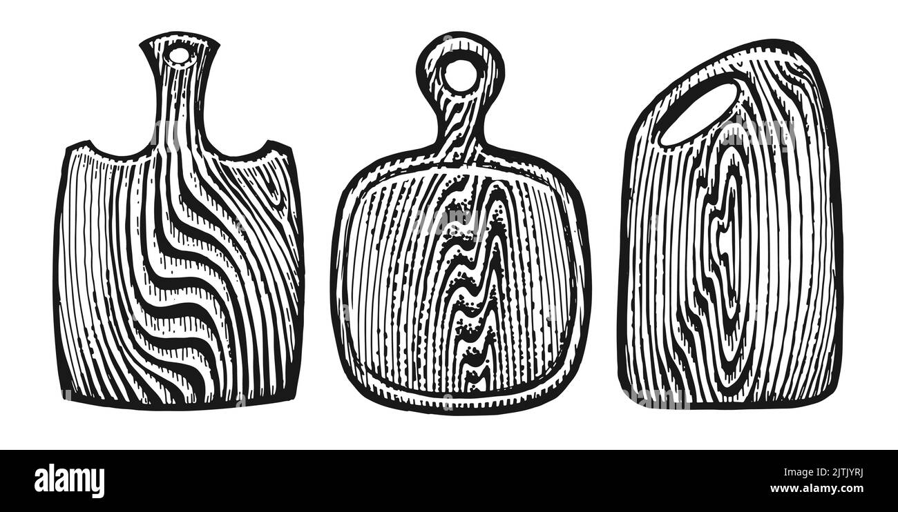 Wooden cutting board set for cooking or restaurant menu. Kitchen ...