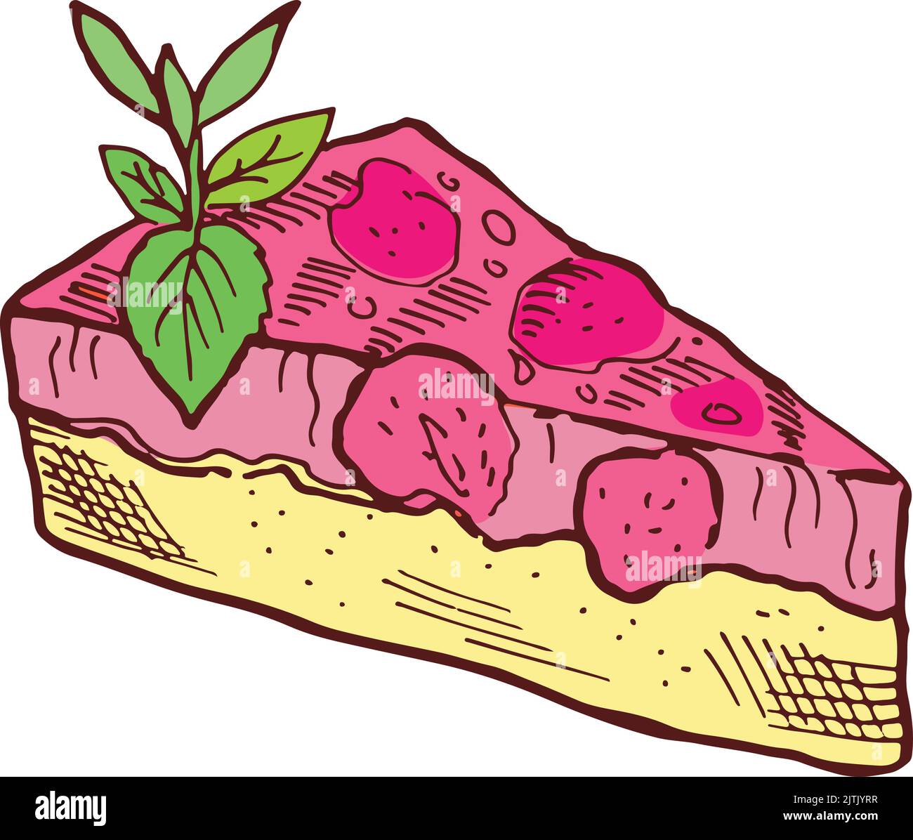 Food slice pink strawberry Stock Vector Images - Alamy